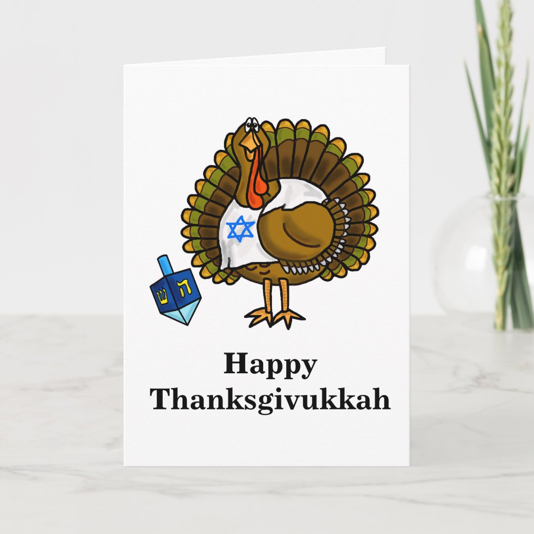 Happy Thanksgivukkah Jewish Turkey Greeting Card | Zazzle