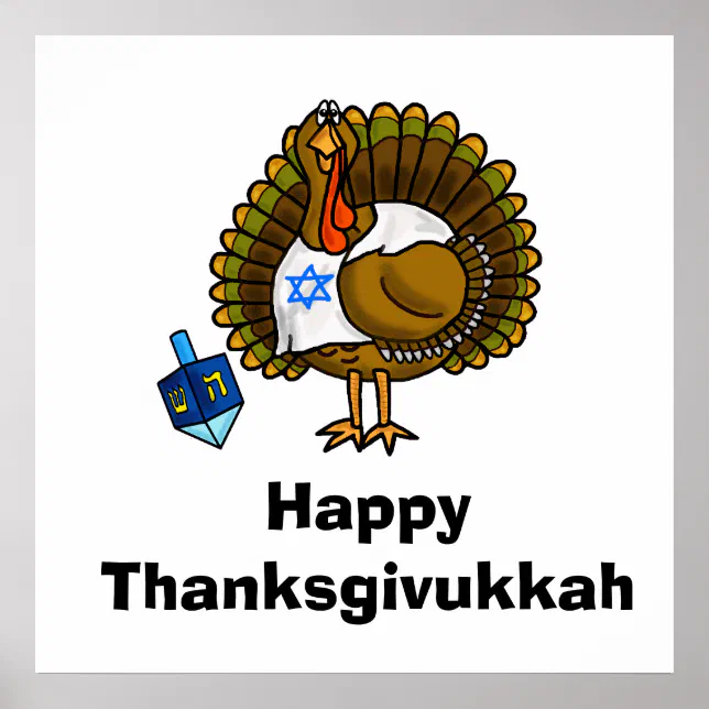 Happy Thanksgivukkah Jewish Turkey Poster | Zazzle