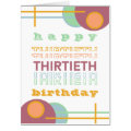 Happy Thirtieth Stacked Typography 30th Birthday Card | Zazzle