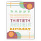 Happy Thirtieth Stacked Typography 30th Birthday Card | Zazzle