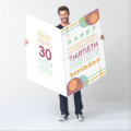 Happy Thirtieth Stacked Typography 30th Birthday Card | Zazzle