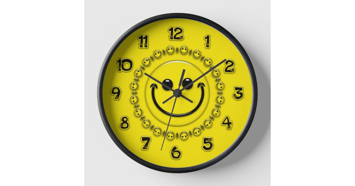 Happy Time Face Clock | Zazzle