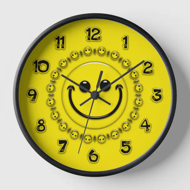 Happy Time Face Clock | Zazzle