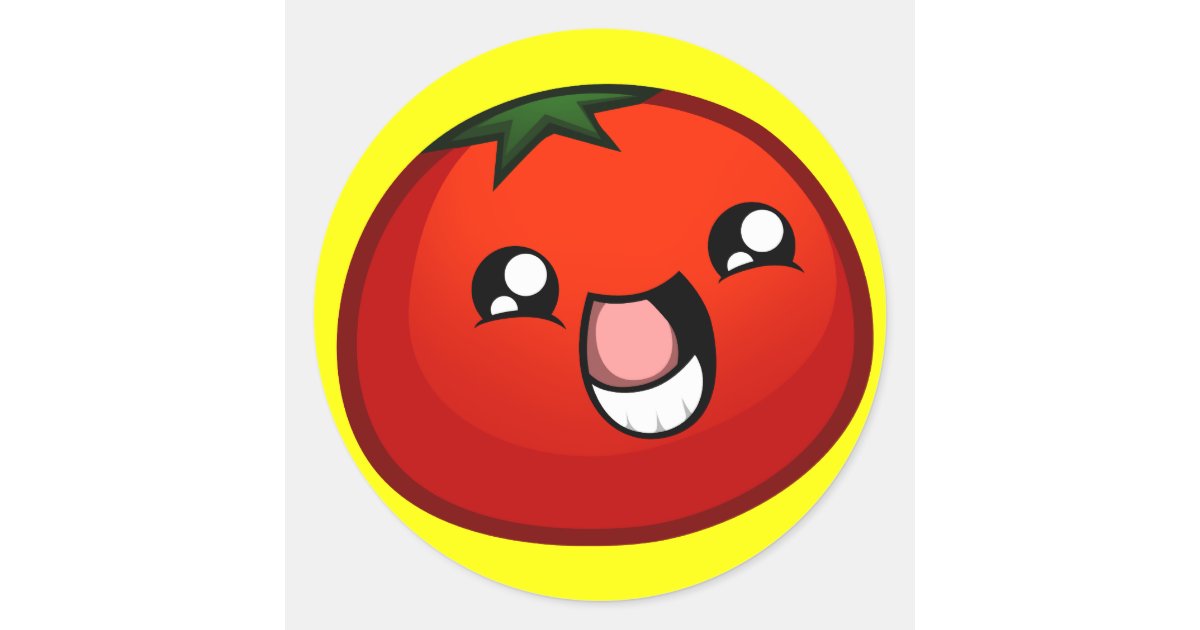 Happy Tomato Sticker | Zazzle