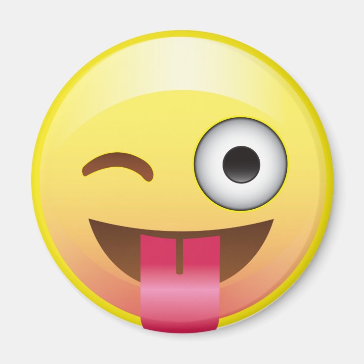 Happy Tongue Out Wink Emoji Funny Face Magnet | Zazzle