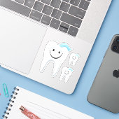 Happy tooth with toothpaste sticker | Zazzle