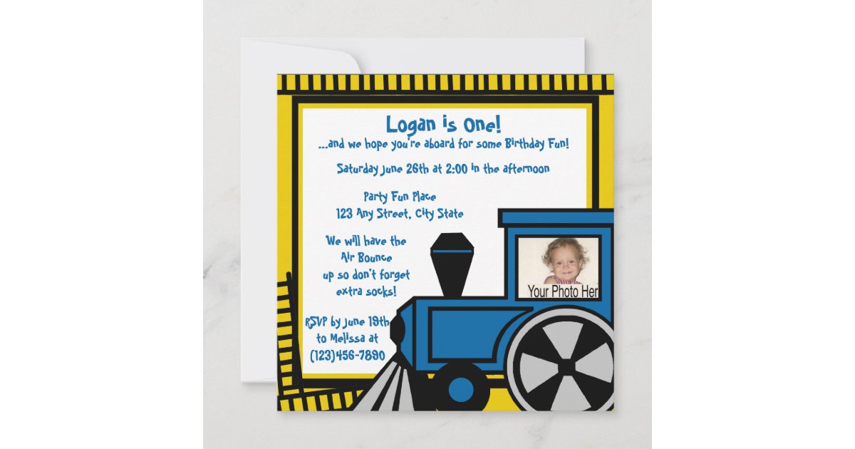 Happy Tracks Railroad Invitation | Zazzle