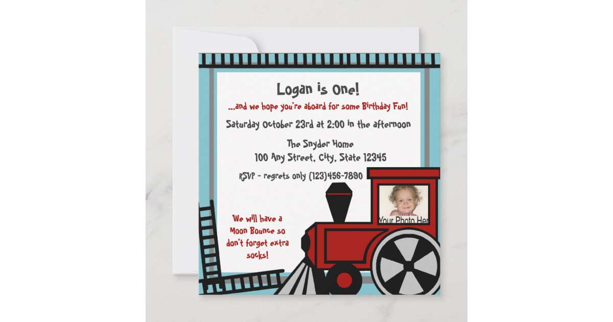 Happy Tracks Railroad Invitation/Red Invitation | Zazzle