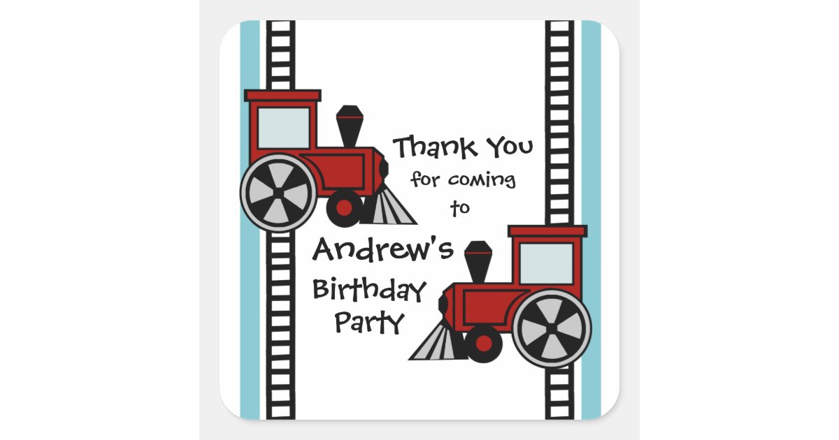 Happy Tracks/ Red Square Sticker | Zazzle