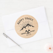 Happy Trails Wedding Favor DIY Trail Mix Classic Round Sticker | Zazzle