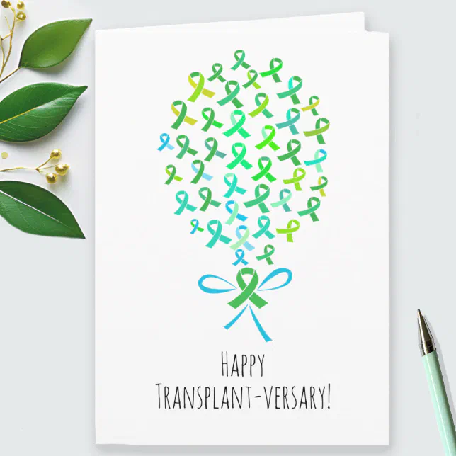 Happy Transplant-versary Custom Anniversary Folded Note Card | Zazzle