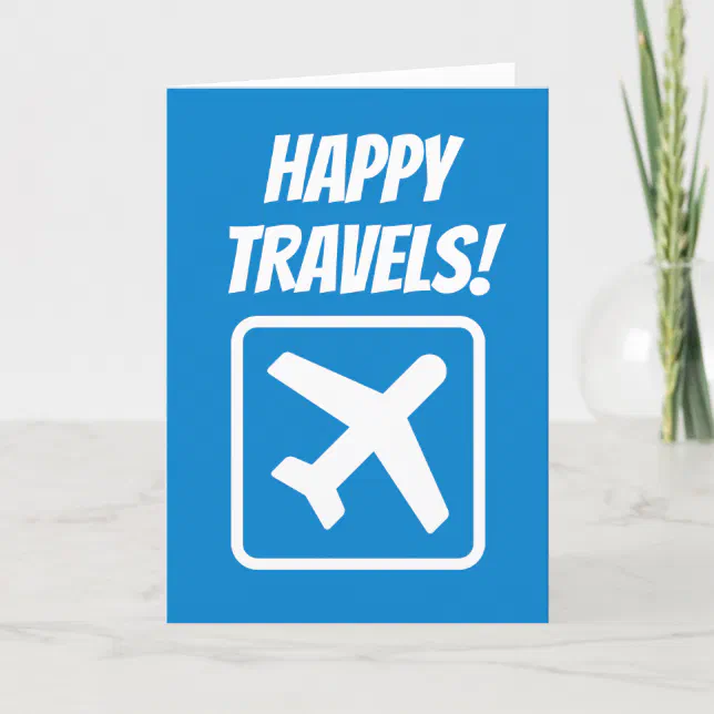 Happy Travels goodbye farewell greeting card | Zazzle