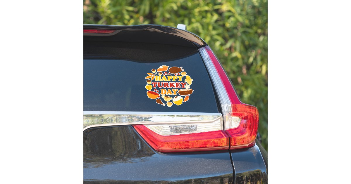 Happy Turkey Day Feast Sticker | Zazzle