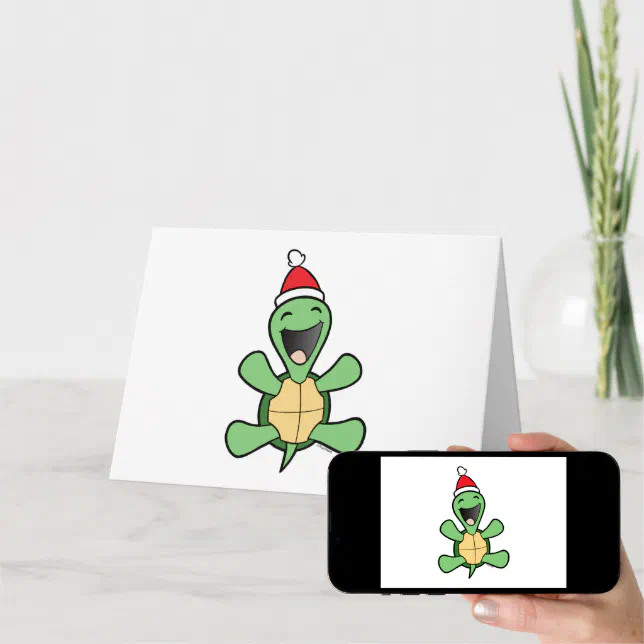 Happy Turtle Christmas Holiday Card | Zazzle