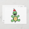 Happy Turtle Christmas Holiday Postcard | Zazzle