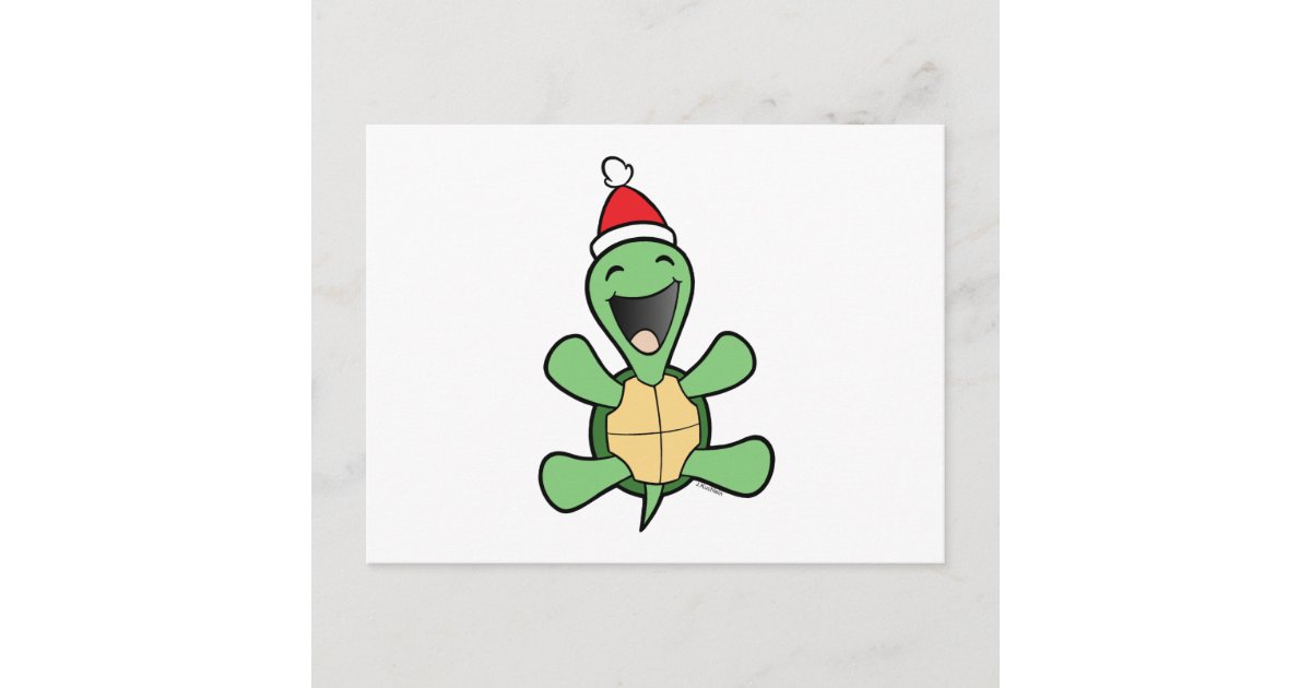 Happy Turtle Christmas Holiday Postcard | Zazzle