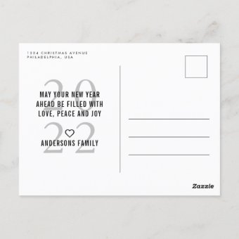 Happy Twenty Twenty Two Typography Photo Holiday Postcard | Zazzle