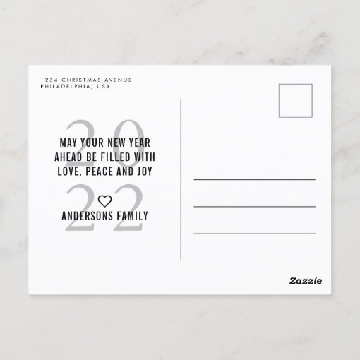Happy Twenty Twenty Two Typography Photo Holiday Postcard | Zazzle