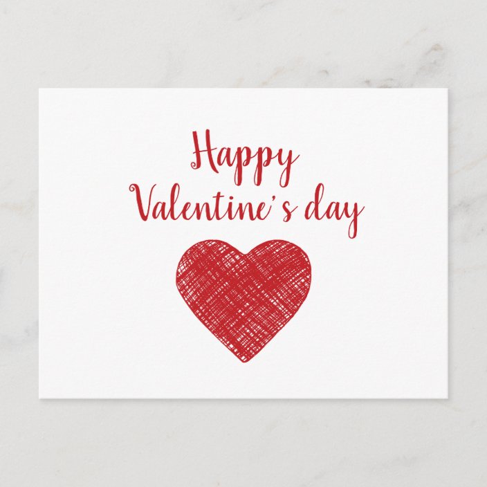 Happy Valentine’s day Red heart Love sayings Postcard | Zazzle.com