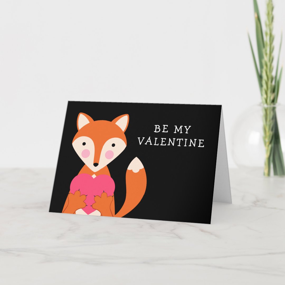 HAPPY VALENTINE'S DAY | Be My Valentine Fox Holiday Card | Zazzle