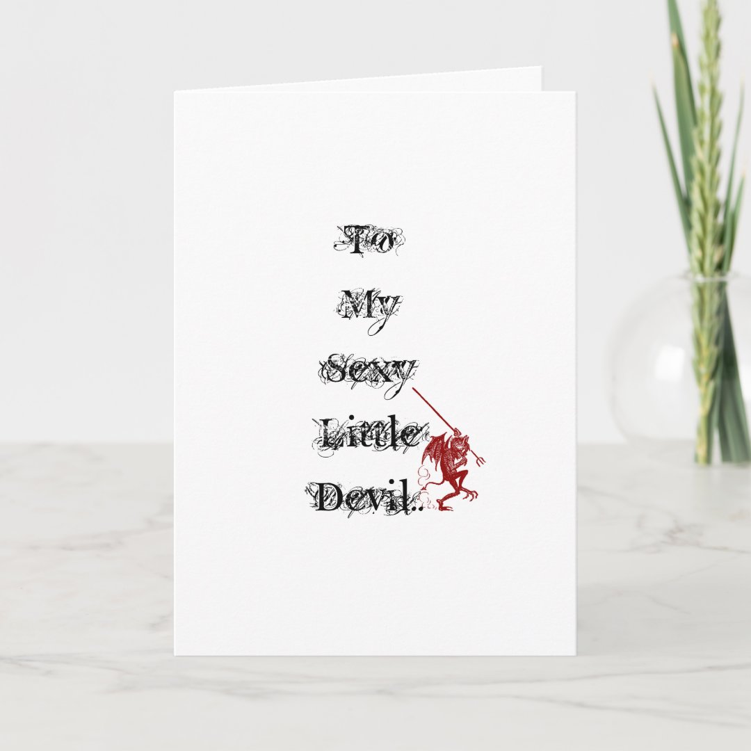 Happy Valentines Day Card Sexy Little Devil Custom | Zazzle