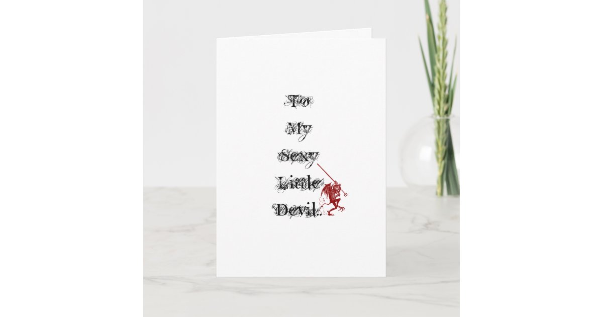 Happy Valentines Day Card Sexy Little Devil Custom | Zazzle