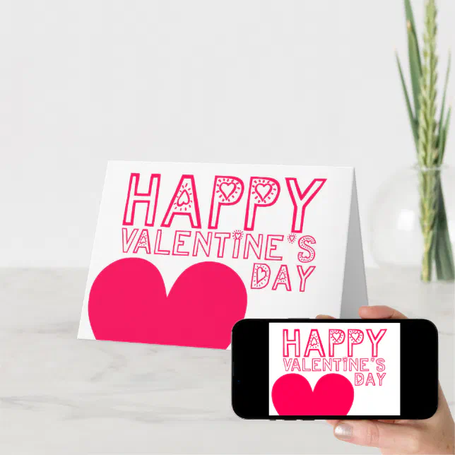 Happy Valentine's Day Cute Modern greeting Card | Zazzle