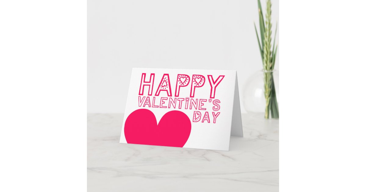 Happy Valentine's Day Cute Modern greeting Card | Zazzle