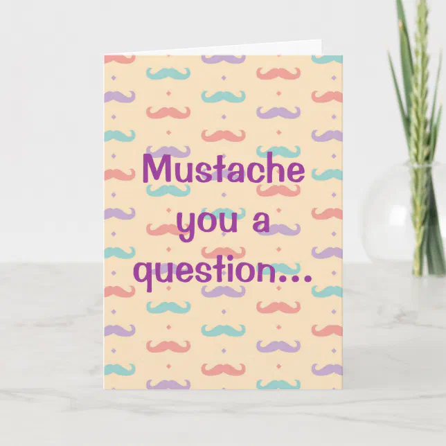 Happy Valentine's Day Cute Mustache Moustache Card | Zazzle