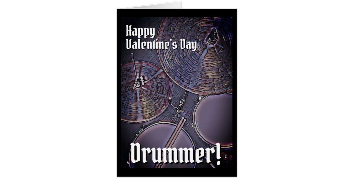 HAPPY VALENTINES DAY DRUMMER Valentine Card | Zazzle