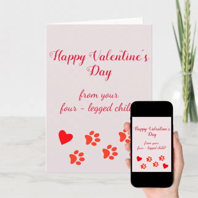 Happy Valentine's Day from the Pet Cat Dog Card | Zazzle