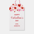 Happy Valentine's Day Gift Tag, Red & Pink Hearts Gift Tags | Zazzle