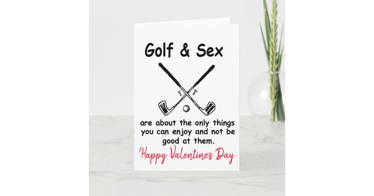 Happy Valentine's Day Golfing Golfer Golf Holiday Card | Zazzle