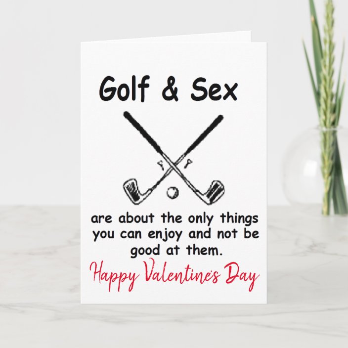 Happy Valentine's Day Golfing Golfer Golf Holiday Card | Zazzle.com