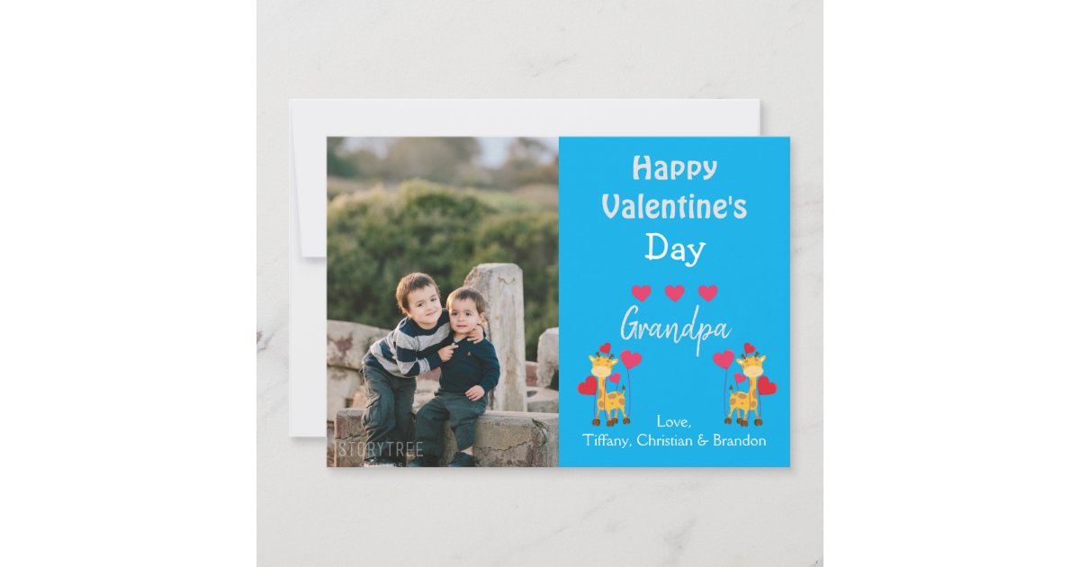 Happy Valentine's Day Grandpa Photo Safari Invitation | Zazzle