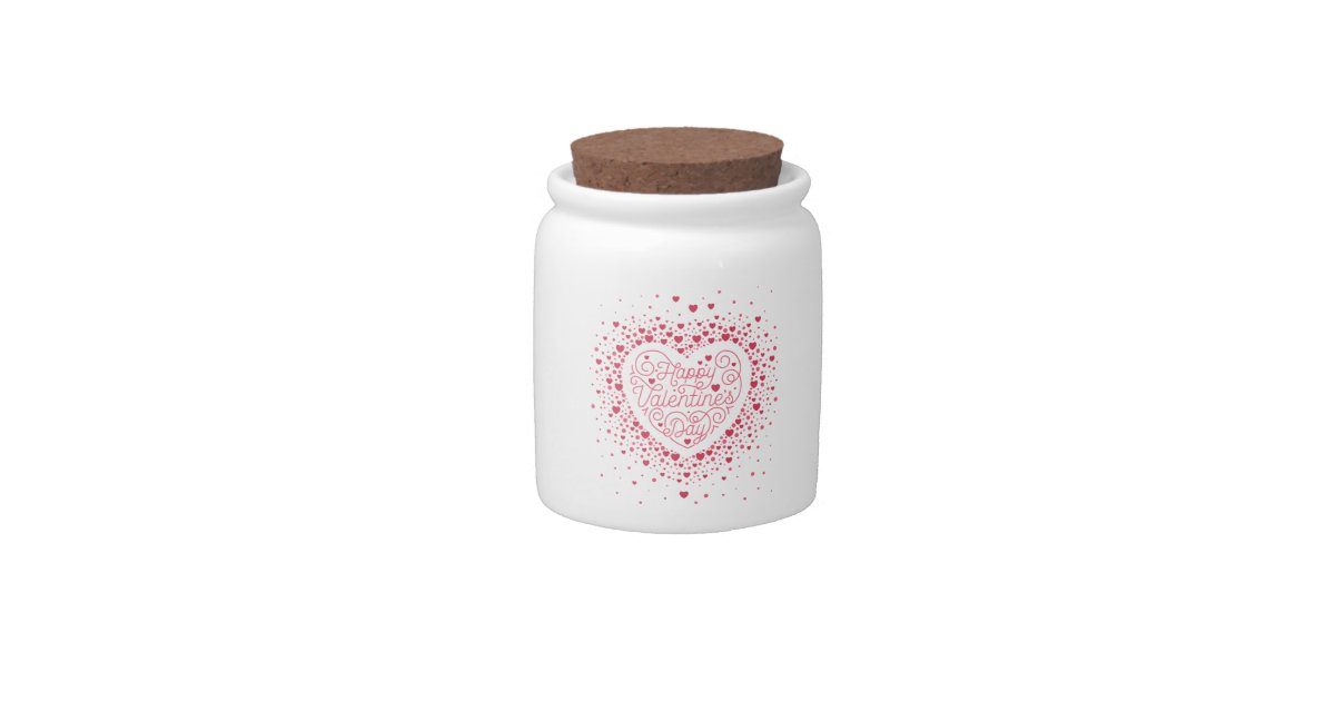 Happy Valentine's Day Heart Candy Jar | Zazzle
