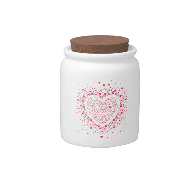 Happy Valentine's Day Heart Candy Jar | Zazzle
