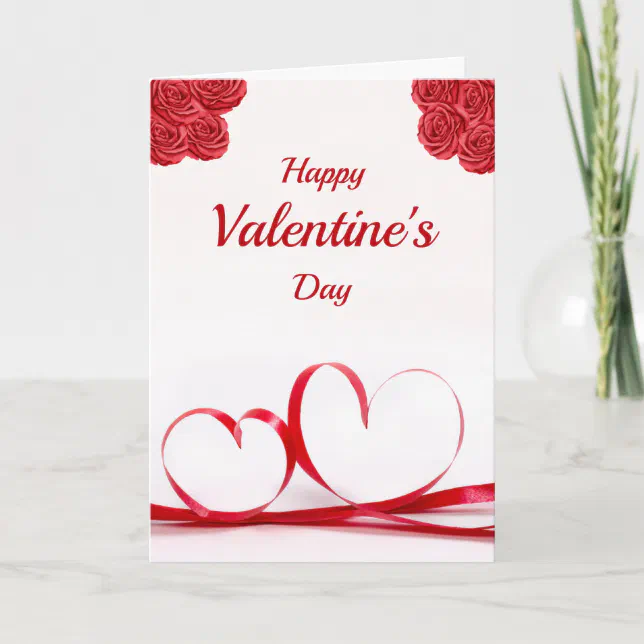Happy Valentine's Day Heartfelt Wishes Foldable Card | Zazzle