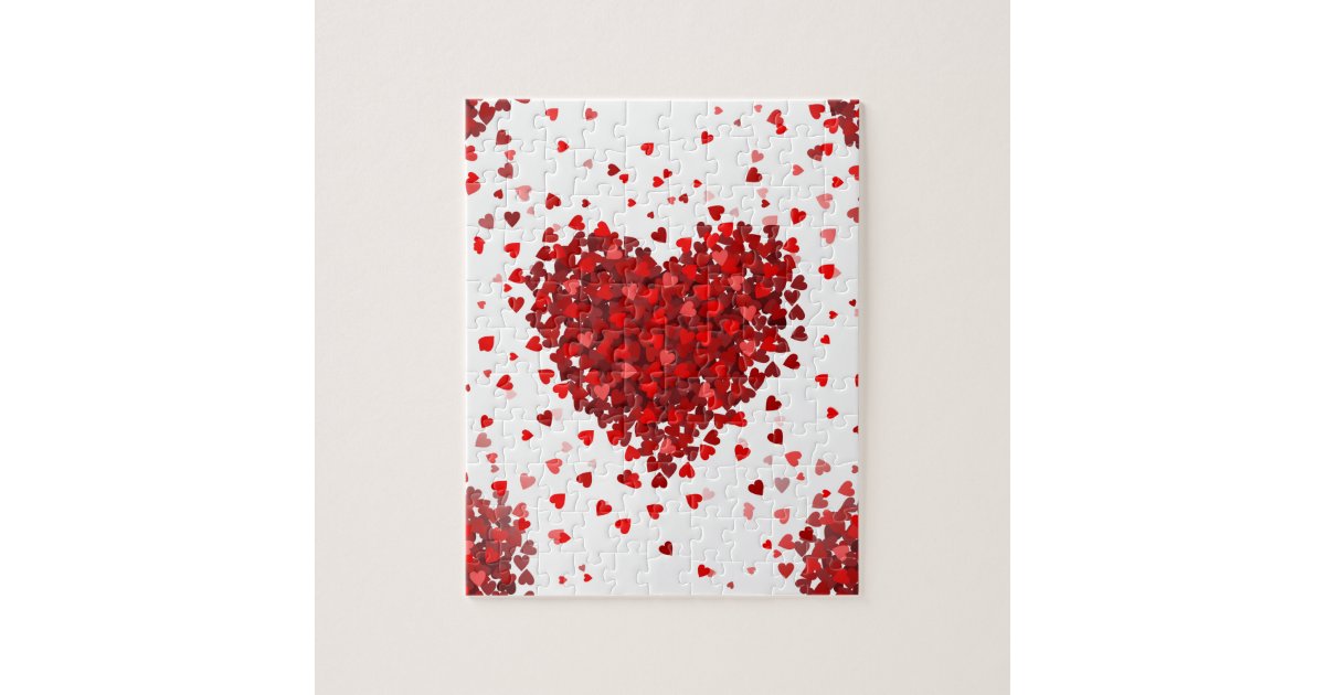happy valentines day hearts jigsaw puzzle | Zazzle