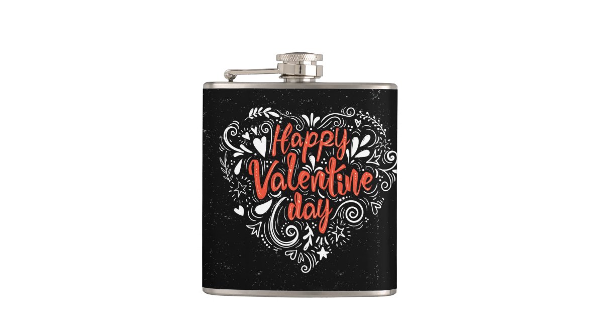 Happy Valentine's Day Hip Flask | Zazzle