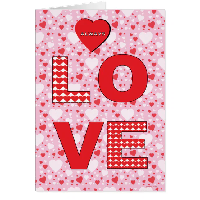 Happy Valentine's Day Holiday Always LOVE Hearts | Zazzle