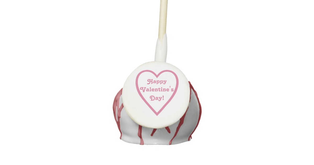 Happy Valentine's Day in Heart Outline Cake Pops | Zazzle.com