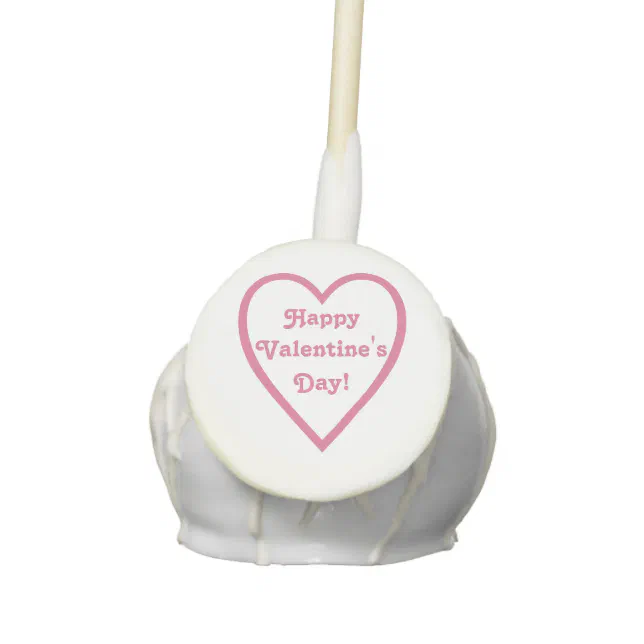 Happy Valentines Day in Heart Outline Cake Pops | Zazzle