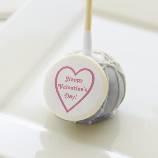 Happy Valentines Day in Heart Outline Cake Pops | Zazzle