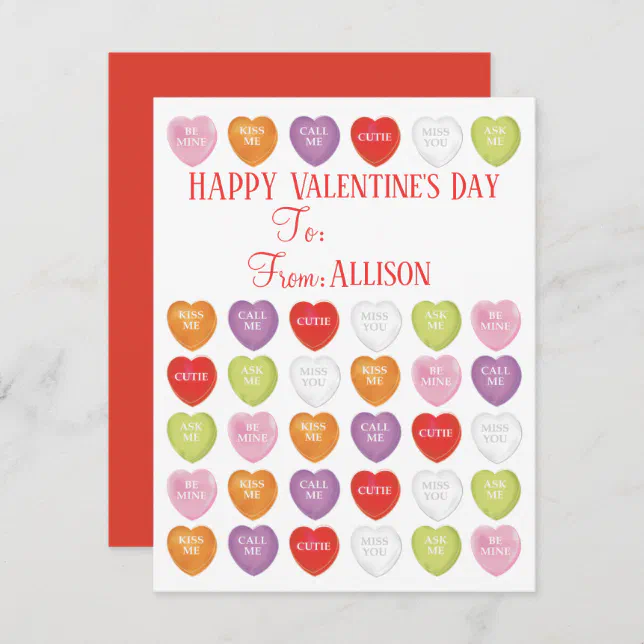 Happy Valentine's Day Kids Classroom Cute Holiday Card | Zazzle