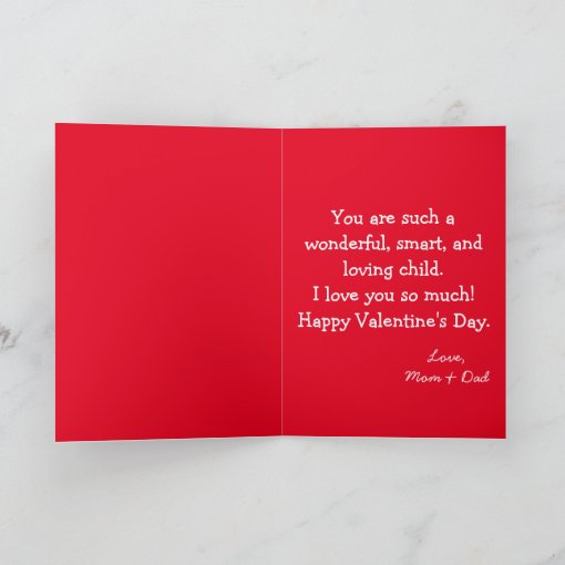 Happy Valentine's Day My Child Card | Zazzle