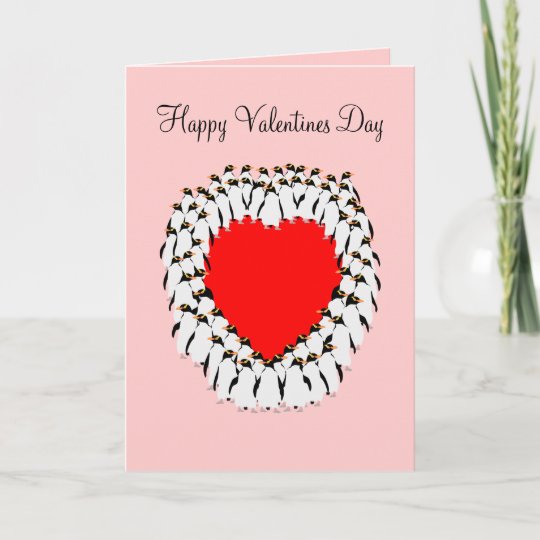 Happy Valentines day Penguin heart Holiday Card | Zazzle.com