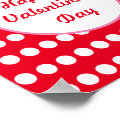 Happy Valentine's Day Polka Dot Wall Poster (Red) | Zazzle
