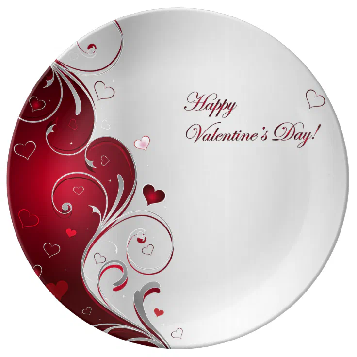 Happy Valentine's Day Porcelain Plate | Zazzle