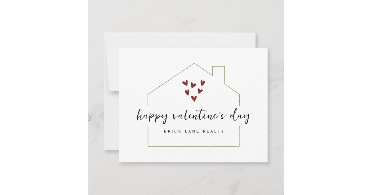 Happy Valentine's Day Real Estate Promotional Card | Zazzle